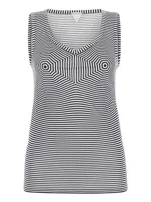 BOTTEGA VENETA Bottega Veneta Striped Embroidered Viscose Tank Top