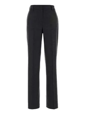 PT TORINO Ambra Wool-blend Straight-leg Pants - Grey