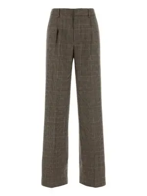 PT TORINO Embroidered Wool-blend Lola Pants - Checked