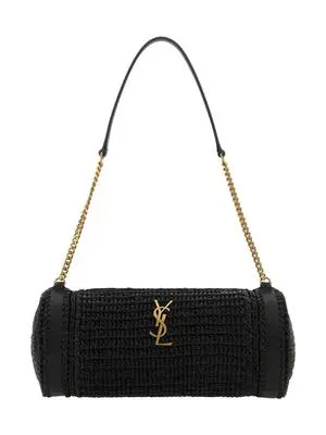 SAINT LAURENT SAINT LAURENT Mini Raffia And Leather Cassandre Shoulder Handbag