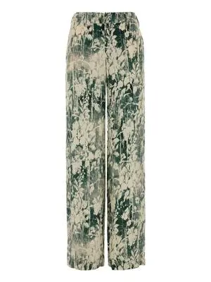 PT TORINO Satin Wide-leg Pants - Printed