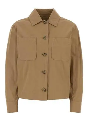 Woolrich 100% Cotton Button-up Shirt With Classic Collar - Camel