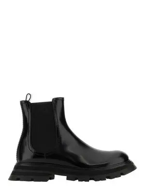 Alexander McQueen Leather Chelsea Boots - Black