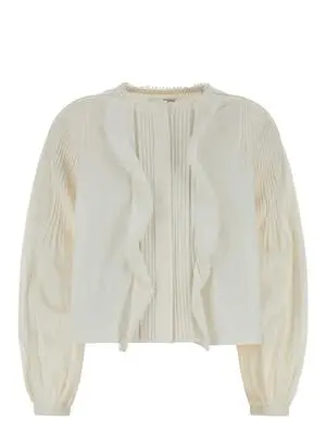 Isabel Marant Étoile Cotton Ruffle Blouse - White