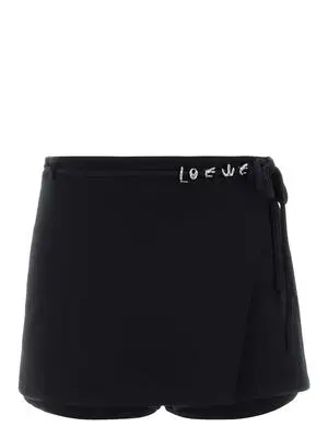 Loewe Cotton-silk Mini Shorts - Black