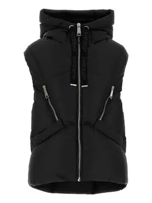 Khrisjoy Hooded Down Vest With Zip-up Closure - Black