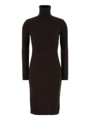 MAISON MARGIELA Turtleneck Wool-blend Sweater Dress - Brown
