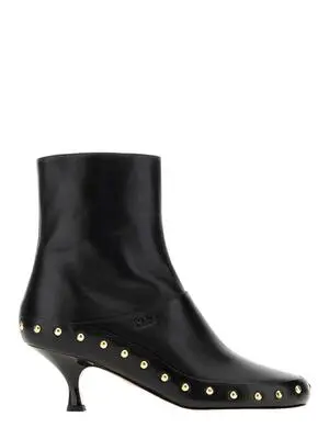 Chloé Junie" Studded Leather Ankle Boots - Black