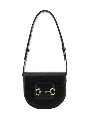 Gucci Mini Leather Horsebit Shoulder Handbag - Black