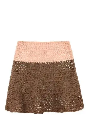 LOEWE Loewe Paula's Ibiza Two-Tone Crochet Mini Skirt