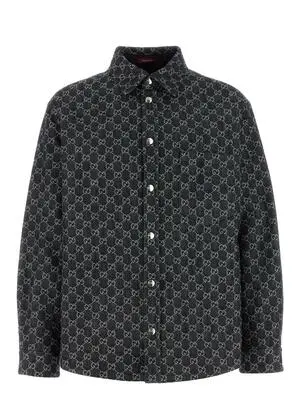Gucci Embroidered Denim Reversible Shirt - Printed