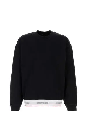 Dsquared2 Oversized Cotton Crewneck Sweatshirt - Black
