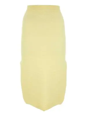 Bottega Veneta Stretch Cotton Blend Skirt - Yellow