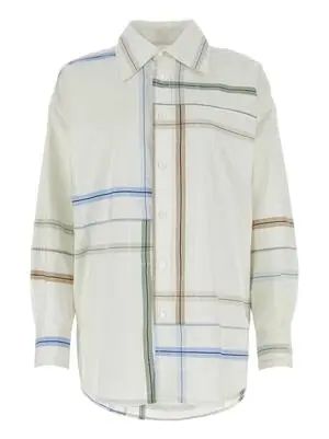 Bottega Veneta BOTTEGA VENETA Embroidered Checked Poplin Shirt Checked
