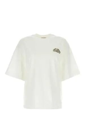 Alexander McQueen Oversized Cotton T-shirt With Embellished Detail - White