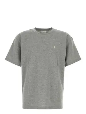 Saint Laurent Saint Laurent Piqué T-Shirt For Men Grey