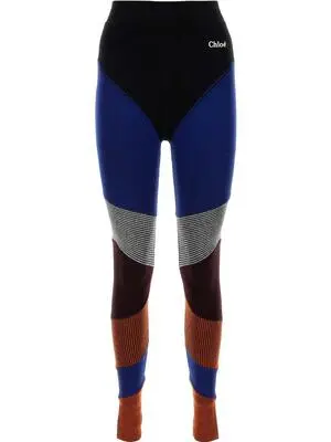 Chloé Chloe Multicolor Stretch Wool Blend Leggings Multicoloured