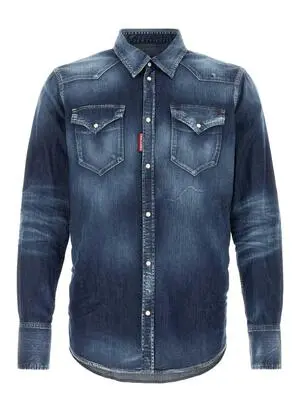 Dsquared2 Stretch Denim Shirt - Blue