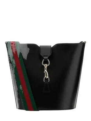 Gucci Leather Small Bucket Bag With Platinum-tone Hardware - Black