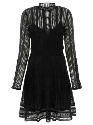 Chloé Linen & Cashmere Mini Dress - Black