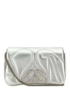 Alexander McQueen Alexander McQueen Leather Mini Seal Clutch Silver