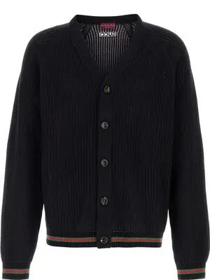 Gucci Cotton Crochet V-neck Cardigan - Blue