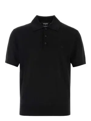 Dsquared2 Wool Polo Shirt - Black