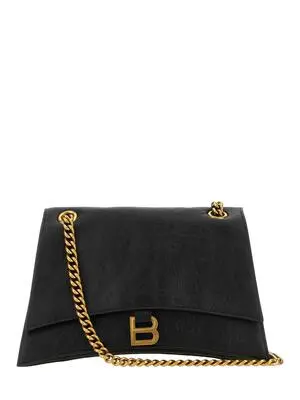 Balenciaga Medium Crush Shoulder Handbag - Black