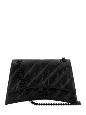 BALENCIAGA Balenciaga Leather Crush Shoulder Handbag