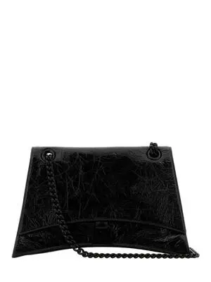 Balenciaga Medium Crush Shoulder Handbag - Black