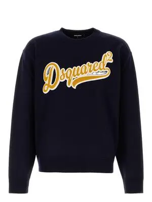 Dsquared2 Logo Detail Wool Sweater - Blue