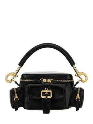 Chloé Mini Camera Handbag In Calf Leather - Black