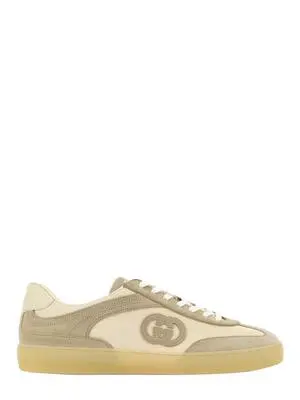 Gucci Two-tone Mesh And Suede Lace-up Low Top Sneakers - Multicoloured