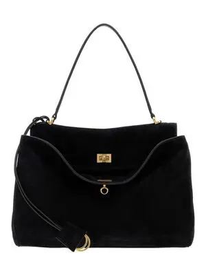 Balenciaga BALENCIAGA Medium Suede Rodeo Handbag Black