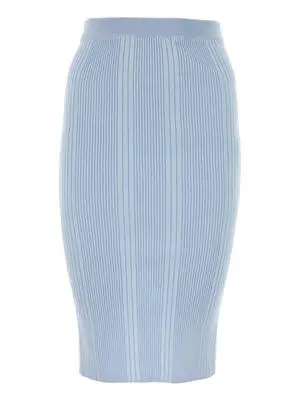 Bottega Veneta Bottega Veneta Light-Blue Cotton Skirt Light Blue