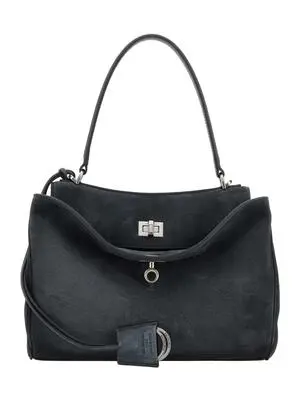 Balenciaga Mini Rodeo Handbag In Suede - Grey