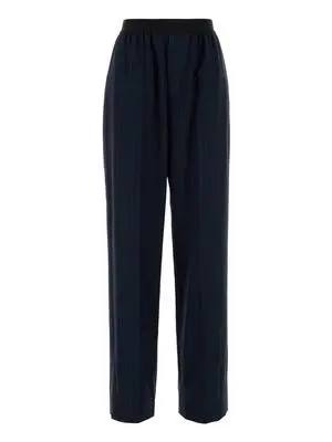 BALENCIAGA BALENCIAGA Embroidered Wool Striped Trousers