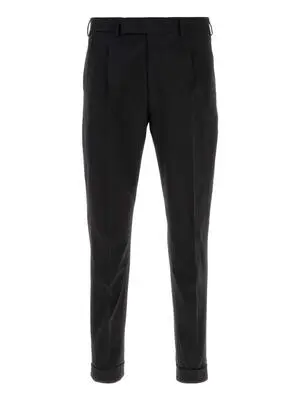 PT TORINO Stretch Wool Tailored Trousers - Black