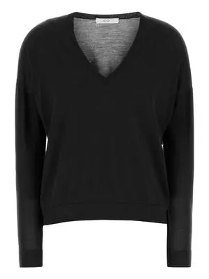 Co Cashmere V-neck Sweater - Black