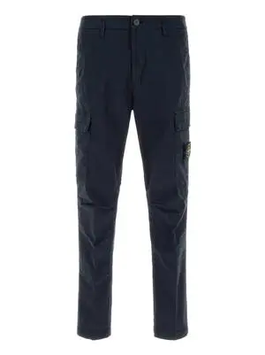 Stone Island Stretch Cotton Cargo Pants - Blue