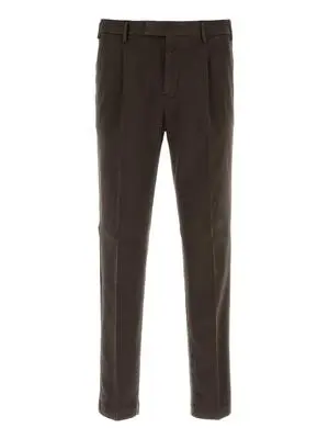 PT TORINO Stretch Cotton Tailored Trousers - Brown