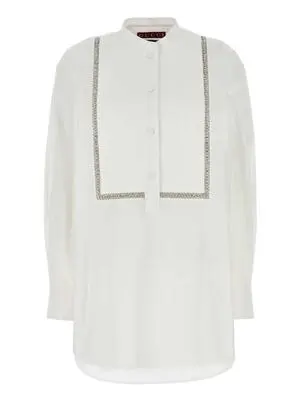 Gucci Cotton Poplin Shirt With Embellished Detailing - White