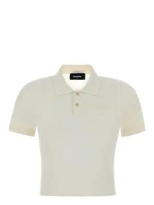 DSQUARED2 DSQUARED2 Viscose-Wool Blend Knit Polo Shirt
