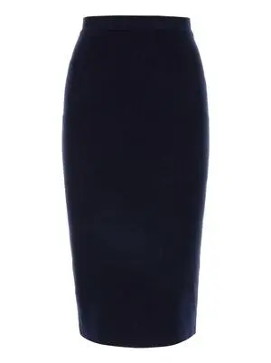 Bottega Veneta Cashmere Blend Knit Midi Skirt - Blue