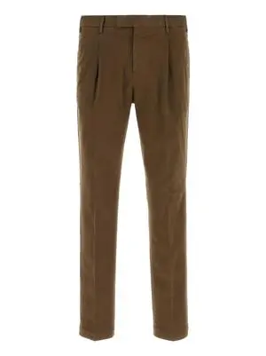 PT TORINO Stretch Cotton Tailored Trousers - Brown