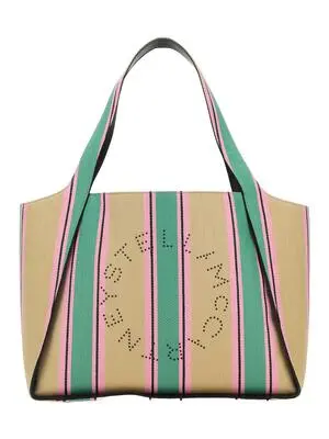Stella McCartney Stella McCartney Embroidered Raffia Shopping Handbag Stripped