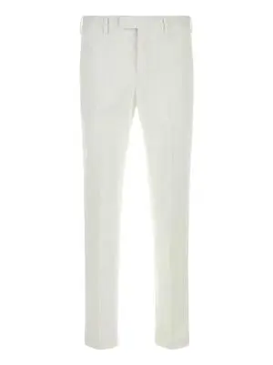PT TORINO Stretch Cotton Tailored Trousers - White