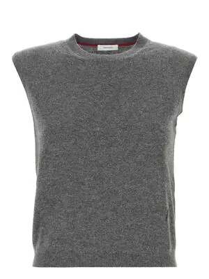 FERRAGAMO Cashmere Blend Knit Vest - Grey