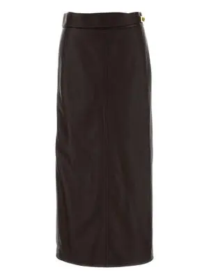 SALVATORE FERRAGAMO FERRAGAMO Lamb Leather Midi Skirt