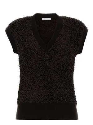 FERRAGAMO Bouclé Loop Vest - Brown